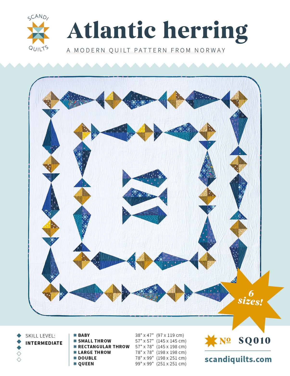 Atlantic herring quilt pattern + HRT digital ruler file bundle ...